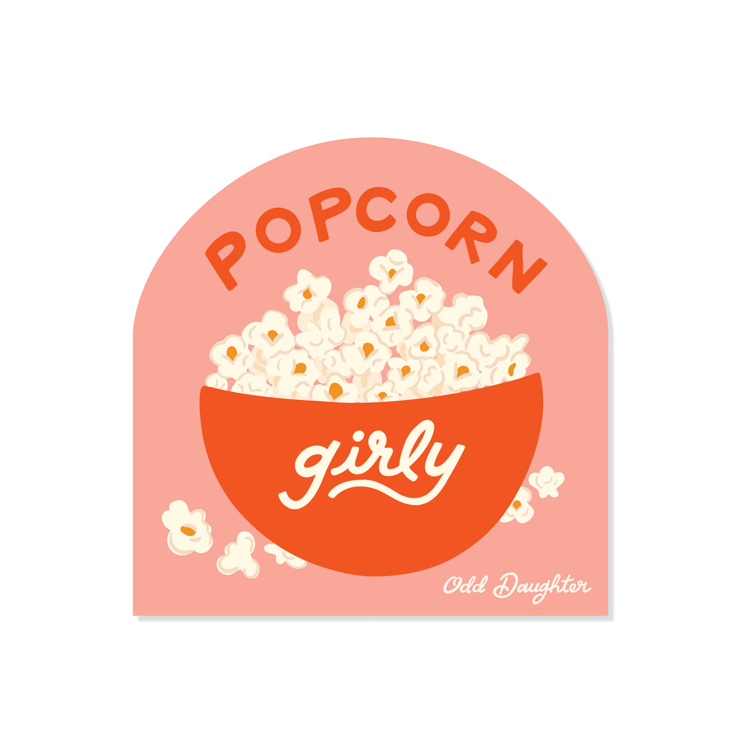 Popcorn Girly sticker – Odd Daughter Paper Co